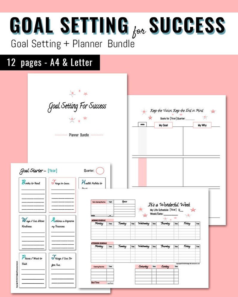 Goal Setting and Planner Bundle, Fast Goal Tracker, Printable Planner ...