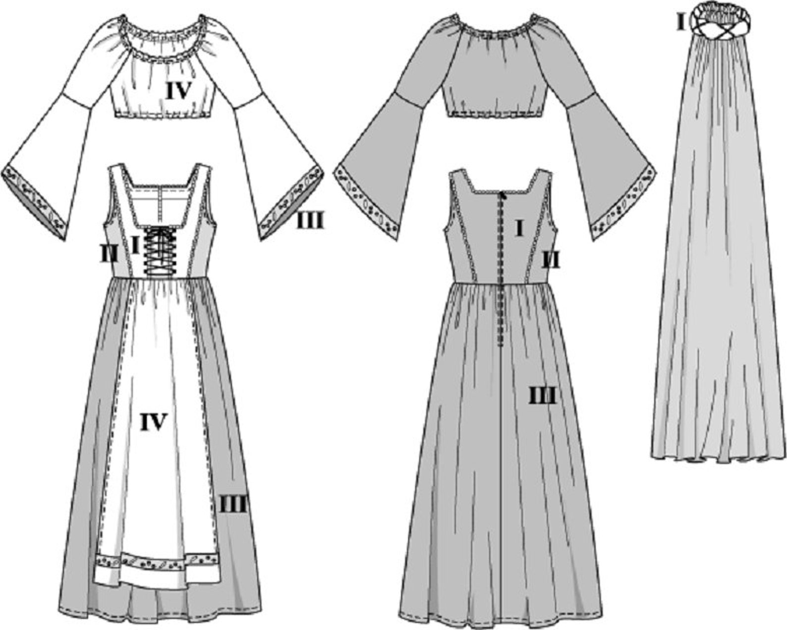 Burda 2509 Misses Medieval Lady of the Castle Costume Sewing - Etsy