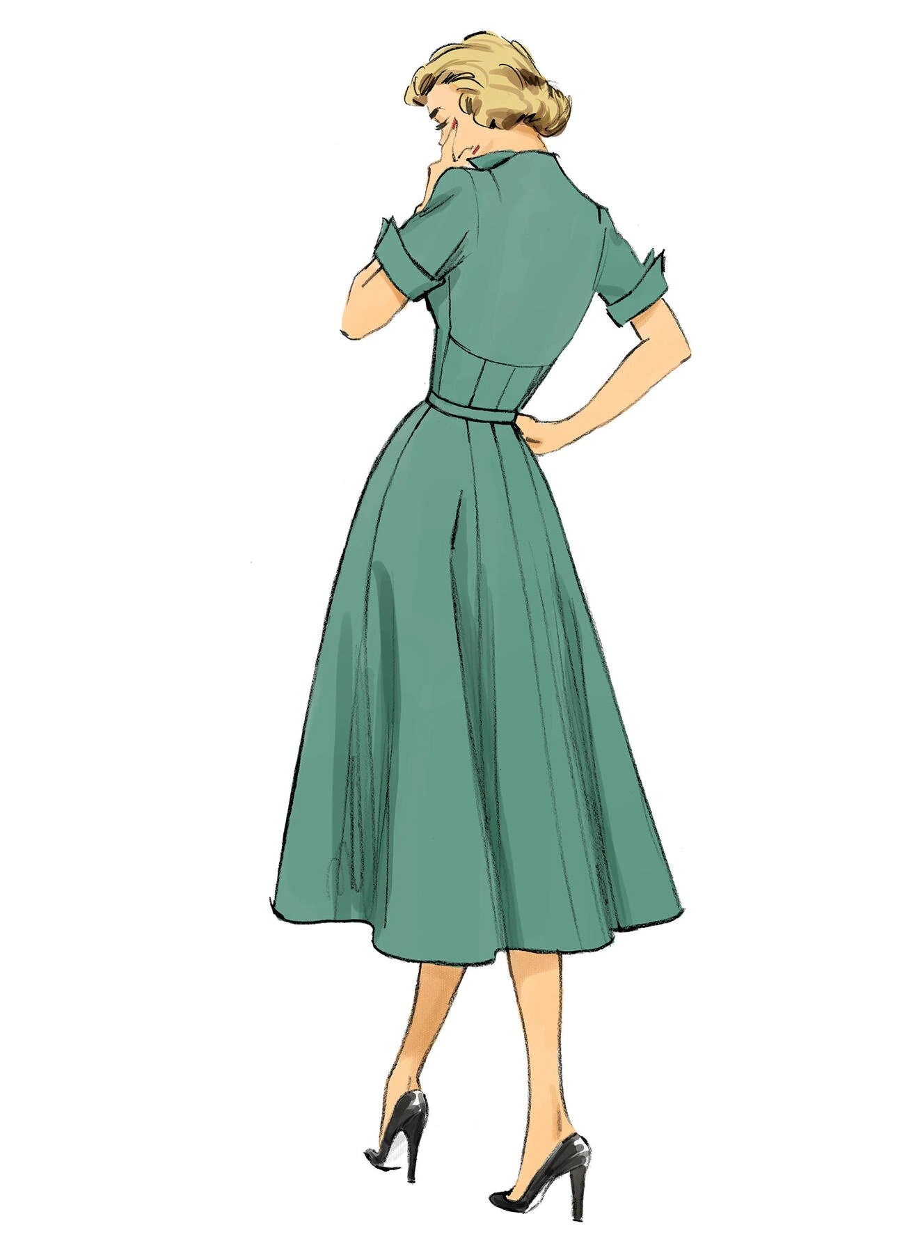 Butterick B6018 Misses Retro 1952 Flare Dress Sewing Pattern - Etsy