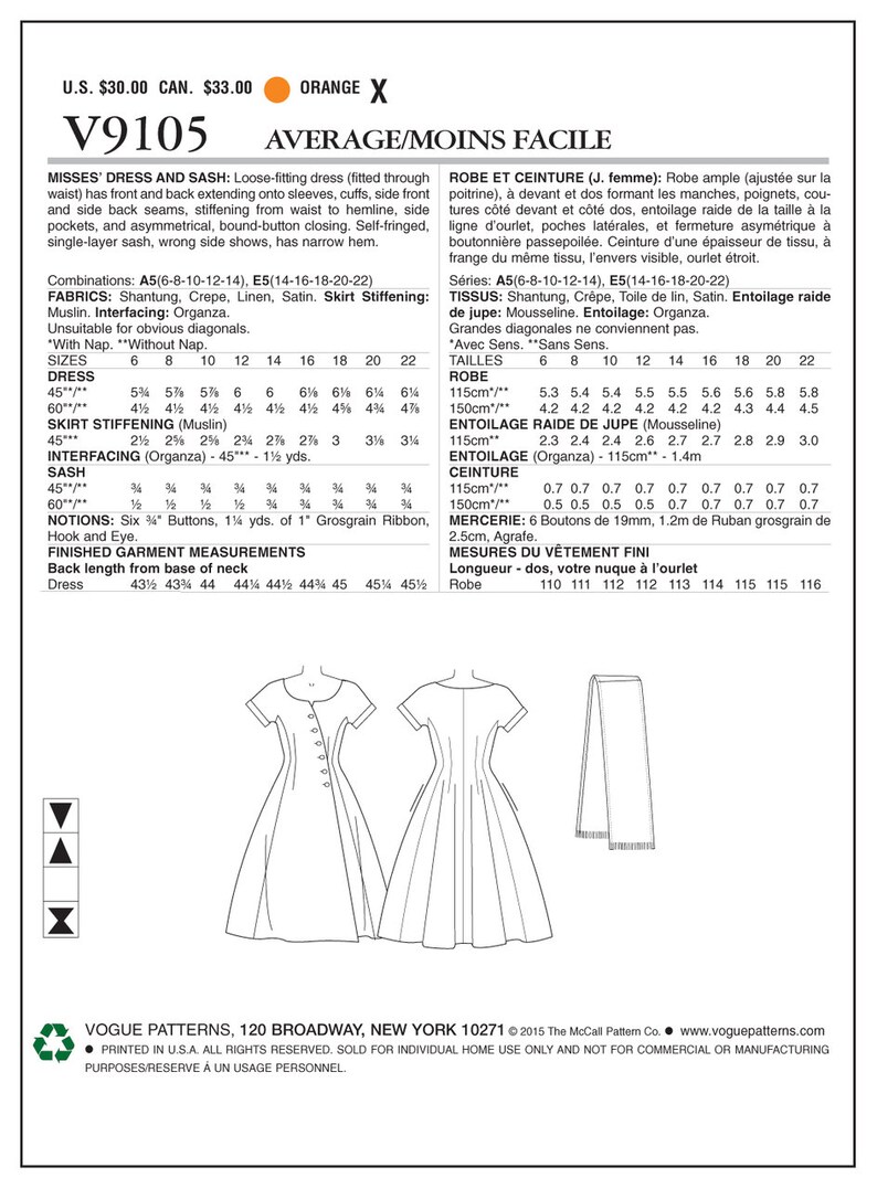 Vogue V9105 Misses' Vintage 1954 Misses' Asymmetrical | Etsy