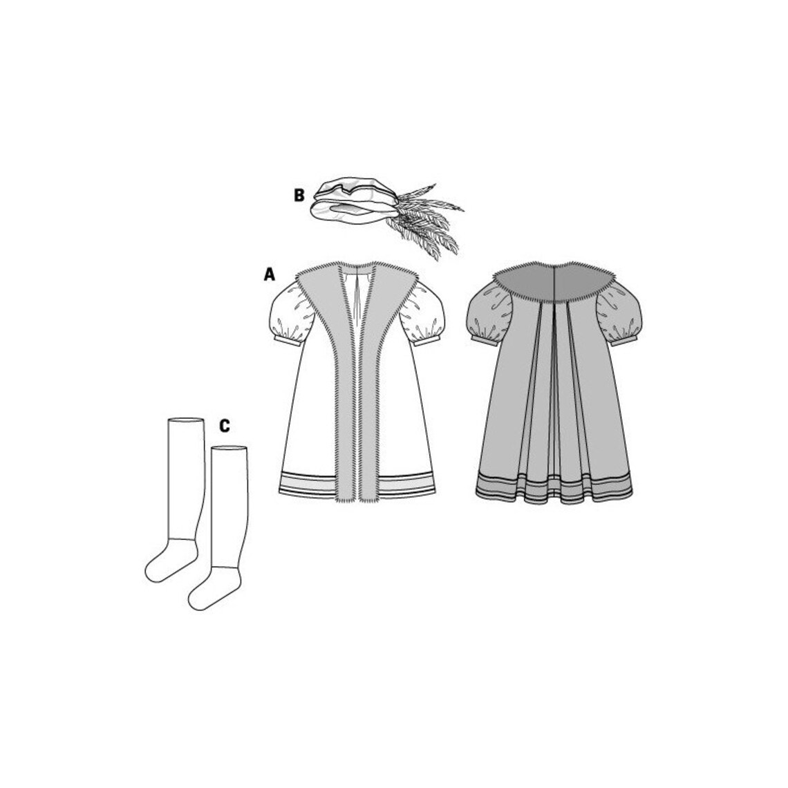 Burda 6887 English Tudor Men's Greatcoat & Hat Costume Sewing Pattern ...