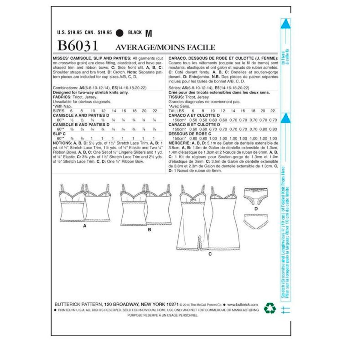 Butterick B6031 or S9285 Gertie Retro Misses' Lace-trimmed Camisoles ...