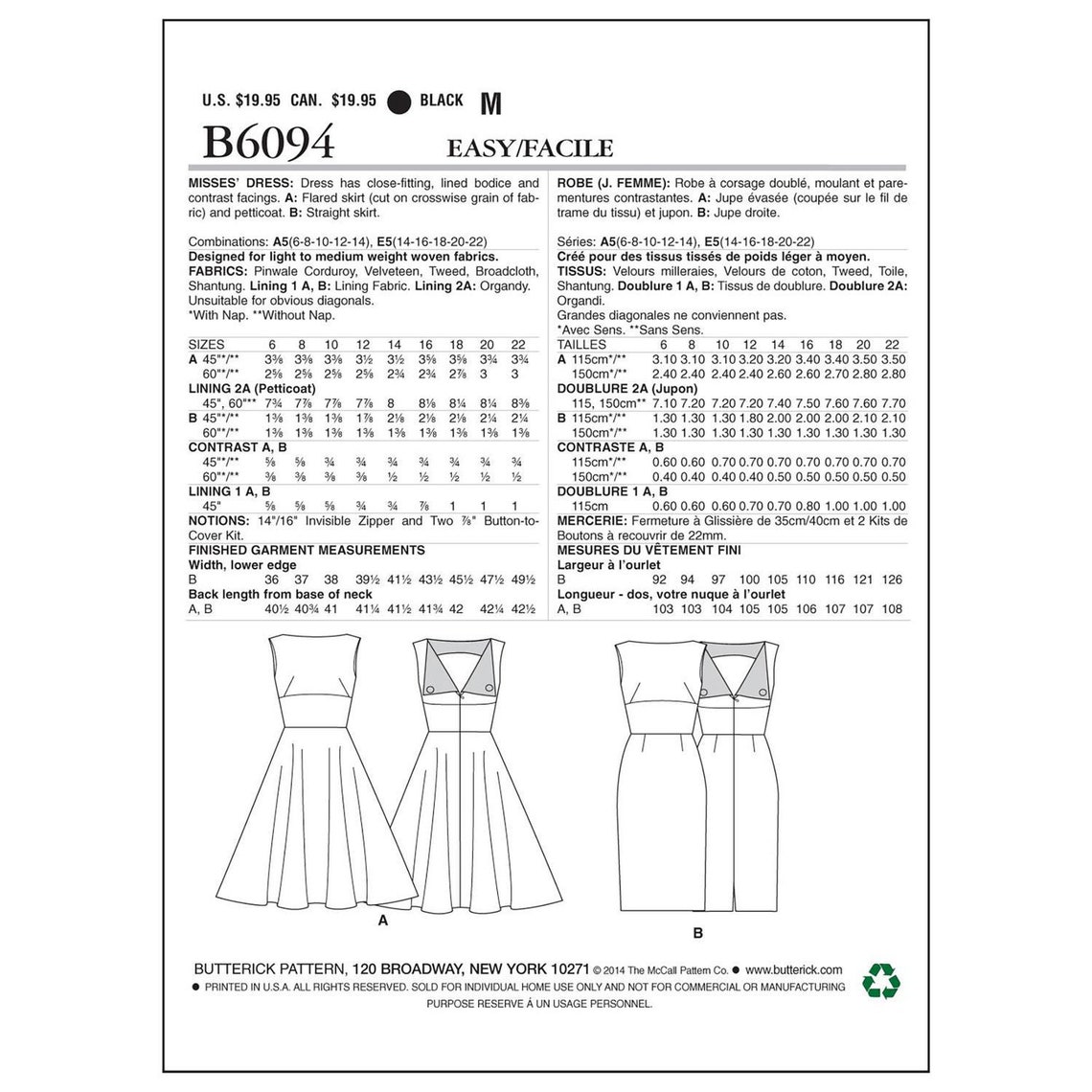 Butterick B6094 / Simplicity S9286 Gertie Retro Misses' - Etsy