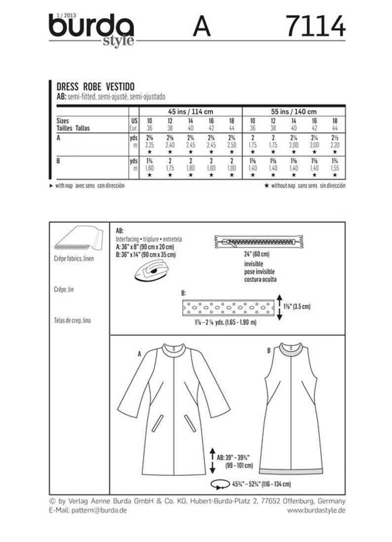 Burda 7114 OOP Late 1960s Shift Dress Sewing Pattern all - Etsy