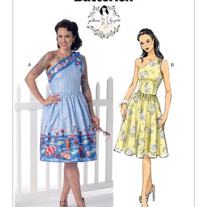 Butterick B6323 OOP Gertie Retro One-shoulder Grecian Style Dress ...