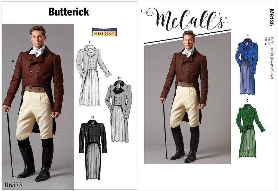 Butterick B6573 or Mccall's M8135 OOP Men's 19th Century (regency ...