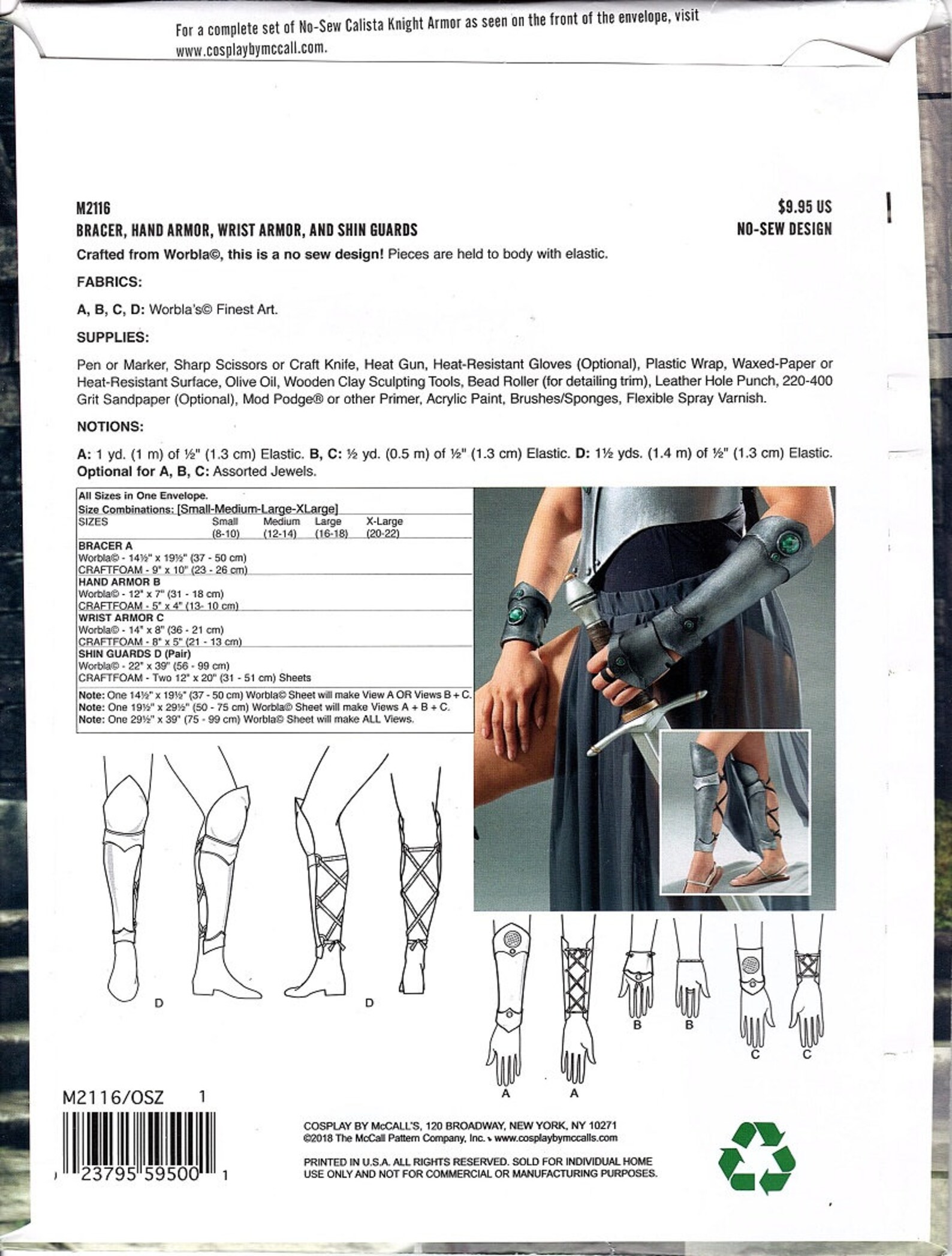 COSPLAY by Mccall's Oop M211421152116 CALISTA KNIGHT - Etsy