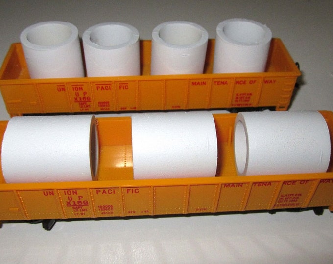 HO Scale Culvert Pipe Cargo Load for Model Train Flatcar Gondola Lot of ...