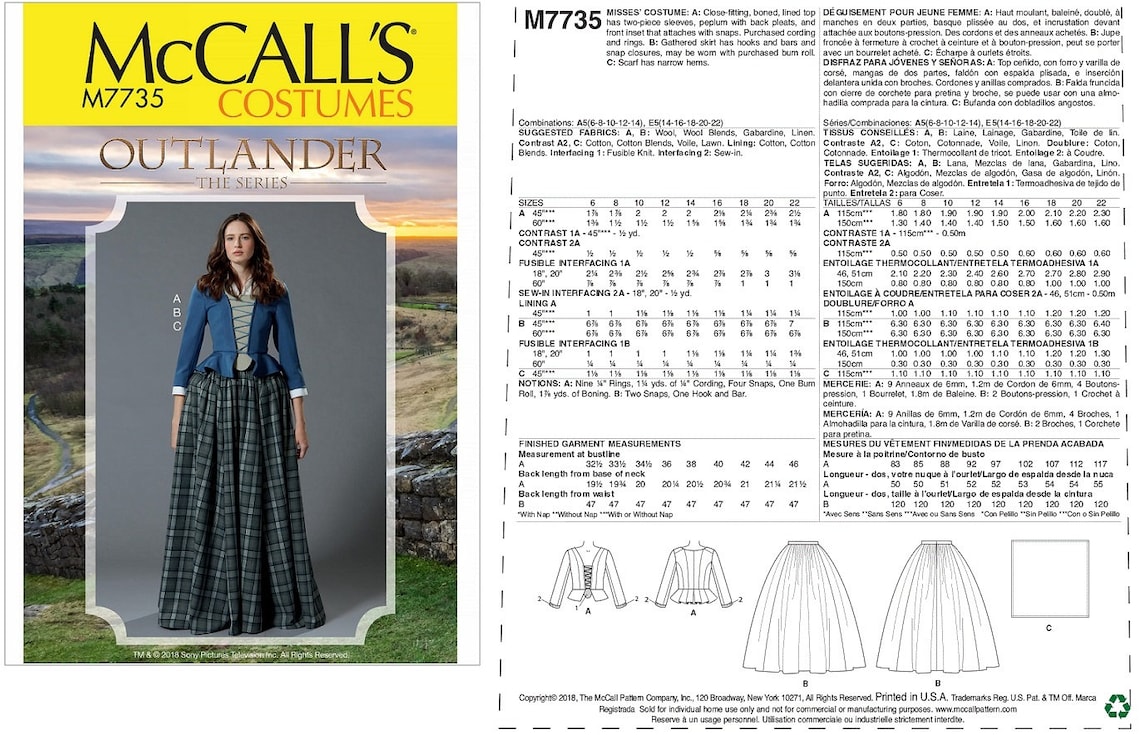 McCall's OUTLANDER: The Series OOP Officially Licensed | Etsy