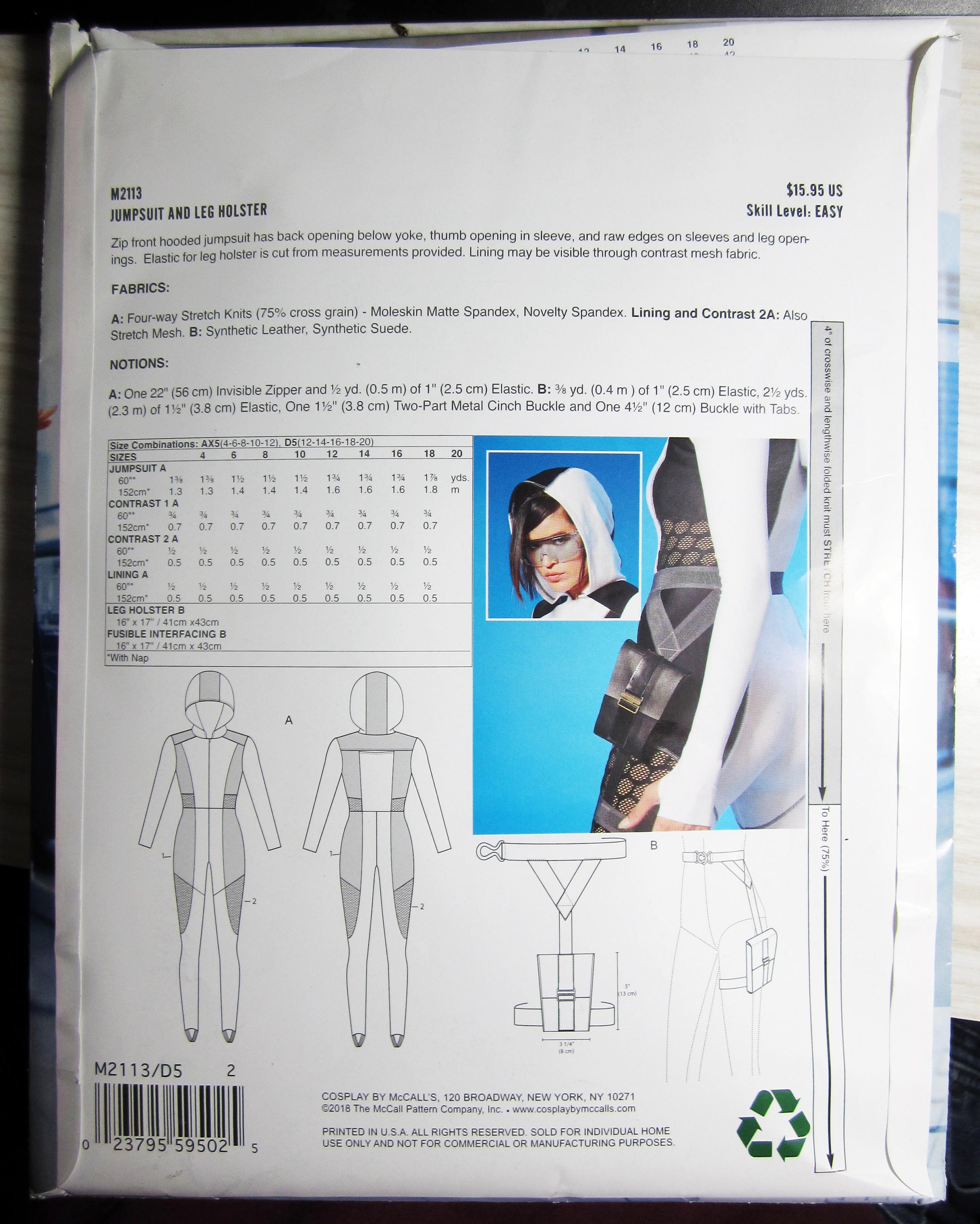 COSPLAY by Mccall's OOP M2113 FROST Anime/gamer Heroine Jumpsuit ...