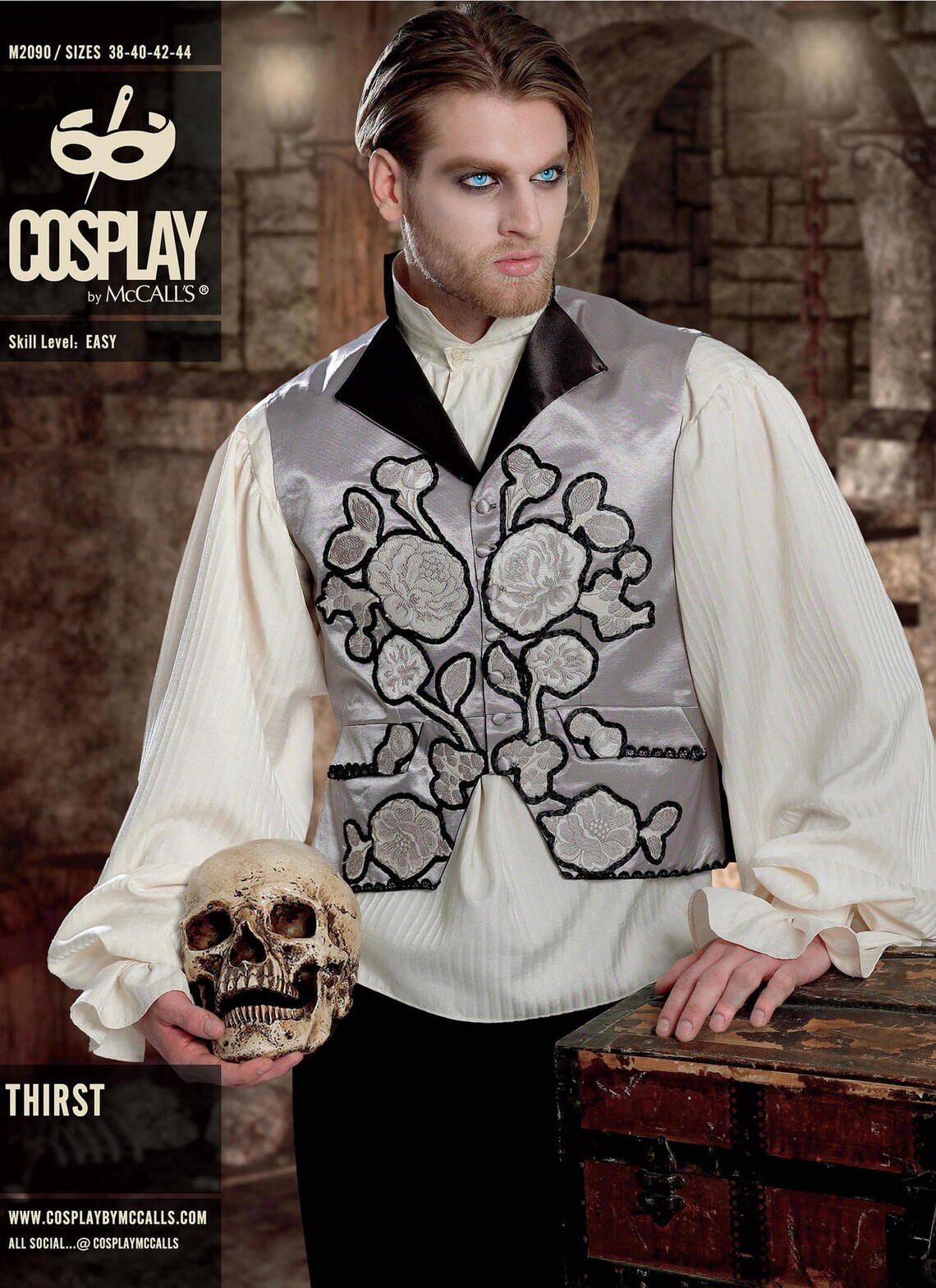 COSPLAY by Mccall's OOP M2090 THIRST Men's Vampire Gothic/romantic Era ...