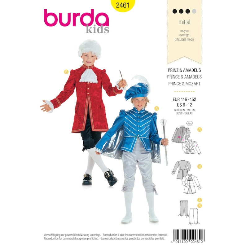 BURDA Children's Costume & Historical Sewing Patterns - Most OOP - Etsy