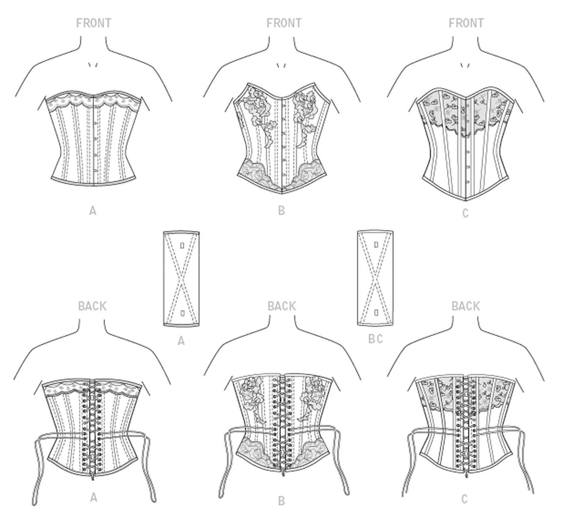 COSPLAY by Mccall's OOP M2034 LACED Lined Corsets Costume Sewing ...