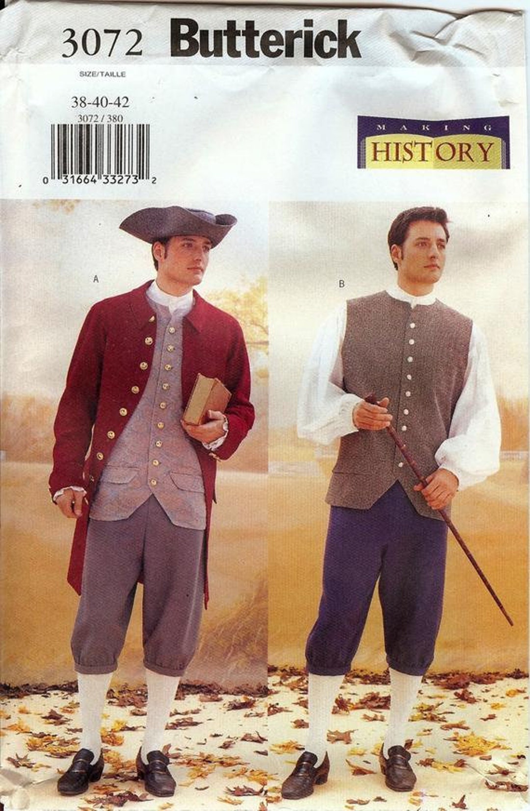 Butterick B3072 OOP? Men's 18th Century Colonial/revolutionary Costume ...
