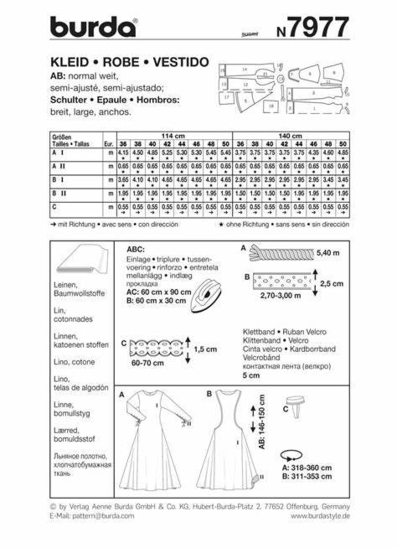 Burda 7977 Misses Medieval Ladies Costume Sewing Pattern all | Etsy