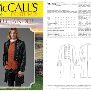 Mccall's OUTLANDER: the Series - OOP Officially Licensed Costume Sewing ...