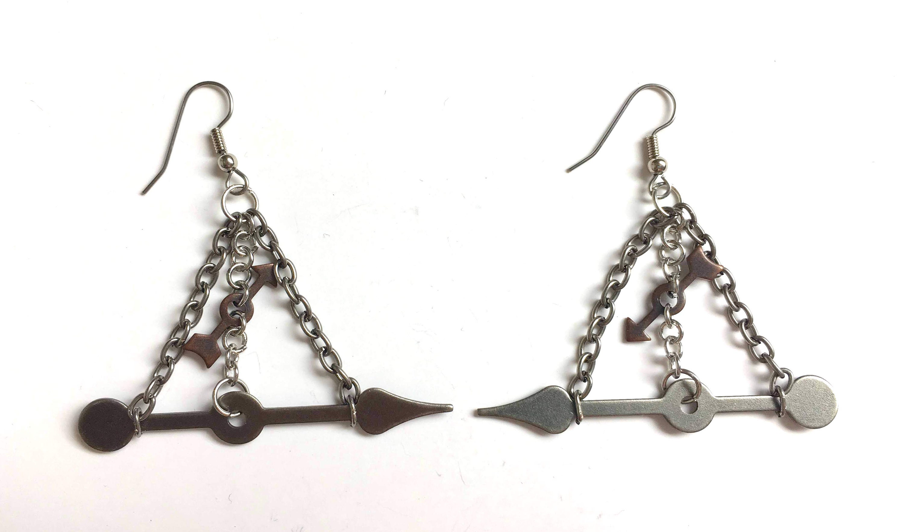 Dangling Clock Hand Earrings - Etsy