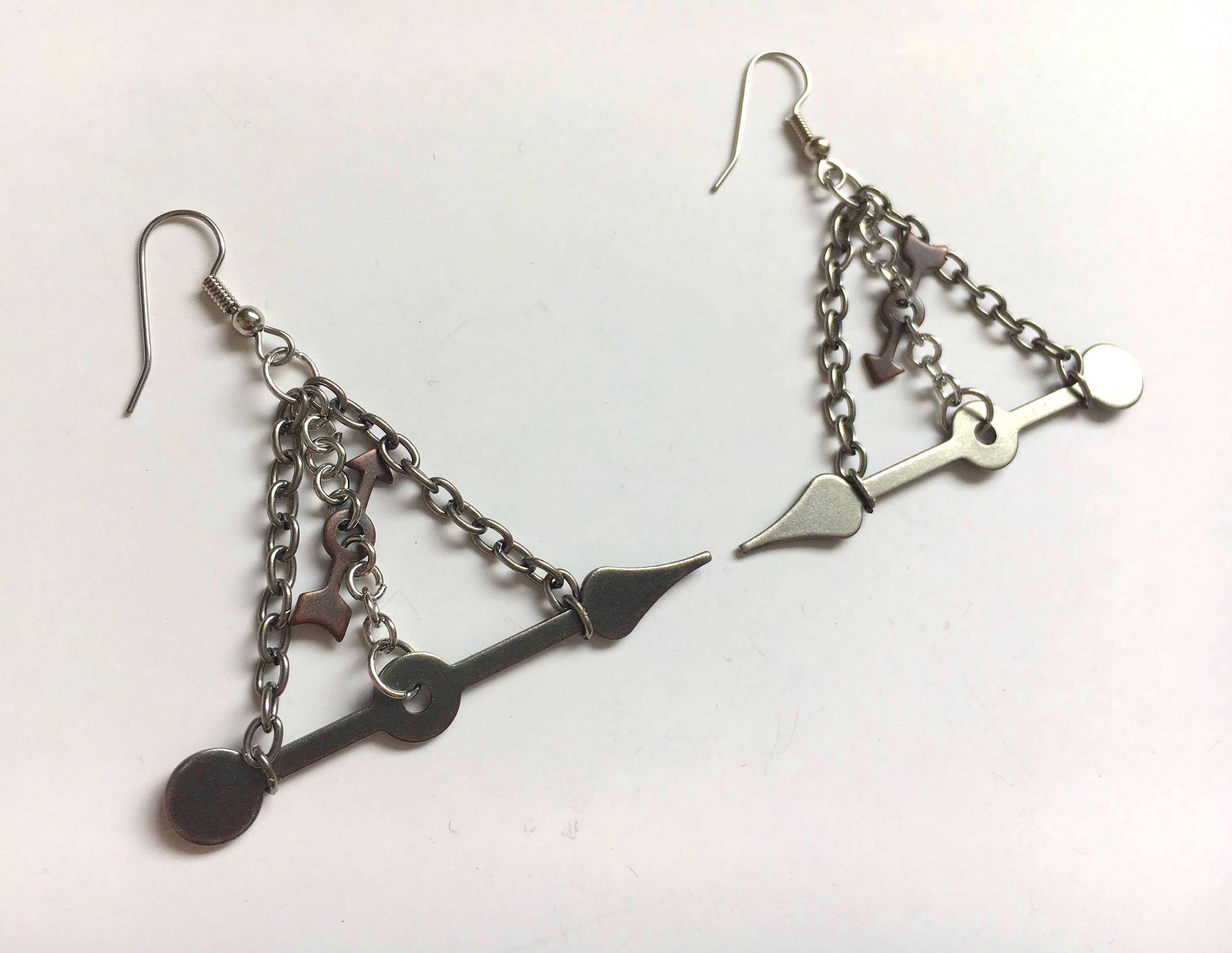 Dangling Clock Hand Earrings - Etsy