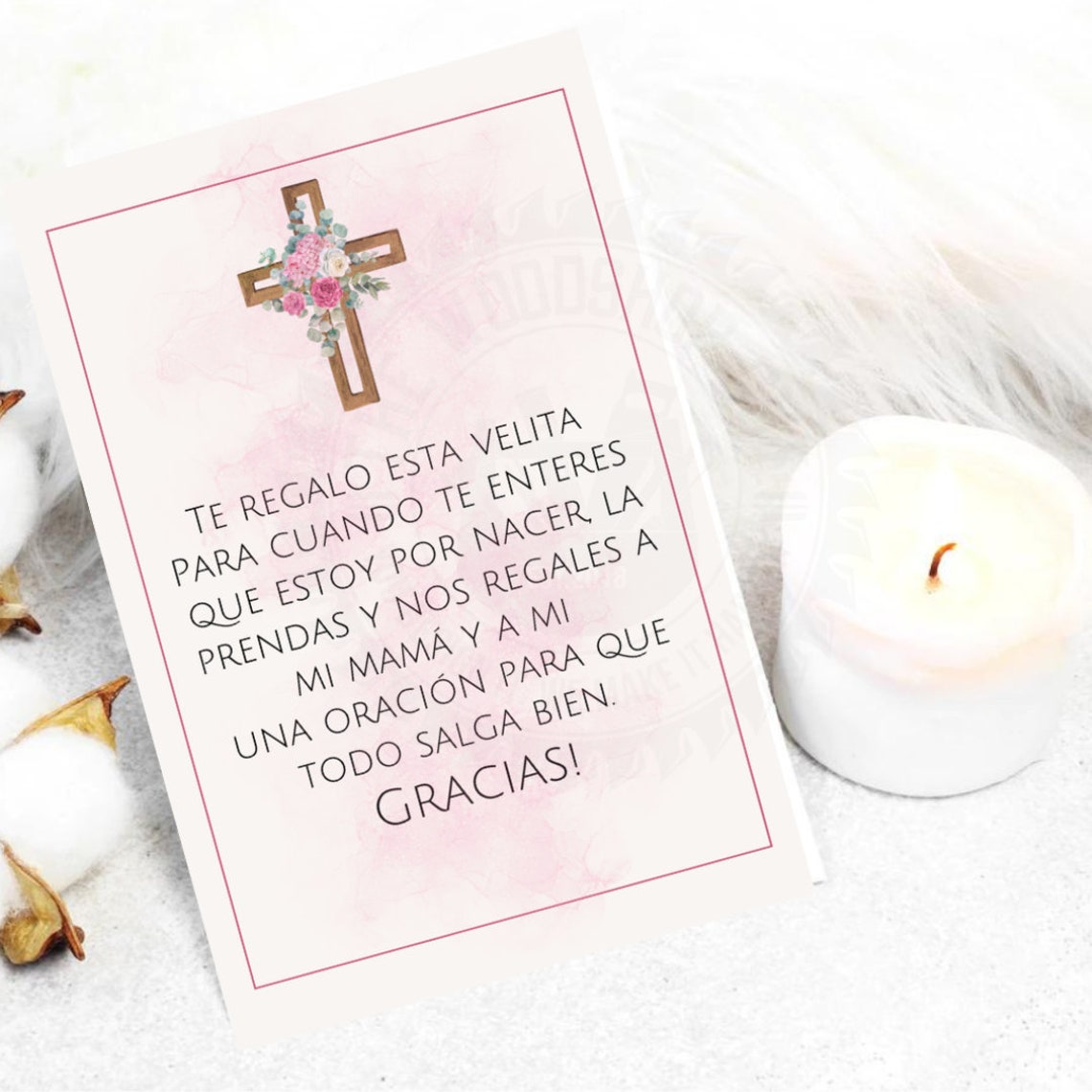 Spanish Baby Shower Card Spanish Favor Cards Candle Favors - Etsy