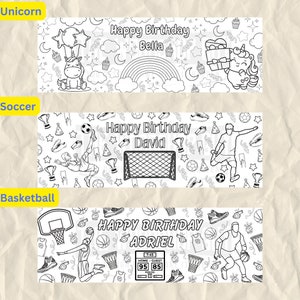 Birthday Party Giant Coloring Paper, Birthday Party Table Runner ...