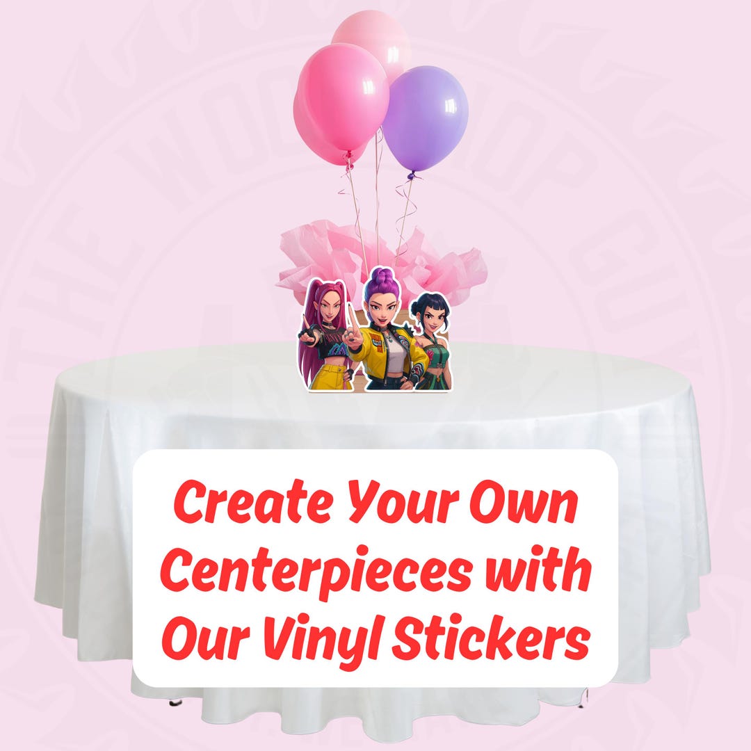 Demon Hunters, DIY Centerpieces, DIY, Kpop, Huntrix, Vinyl Stickers - Etsy