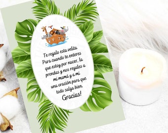 Spanish Baby Shower Card, Spanish Favor Cards, Candle Favors, Recuerdo ...
