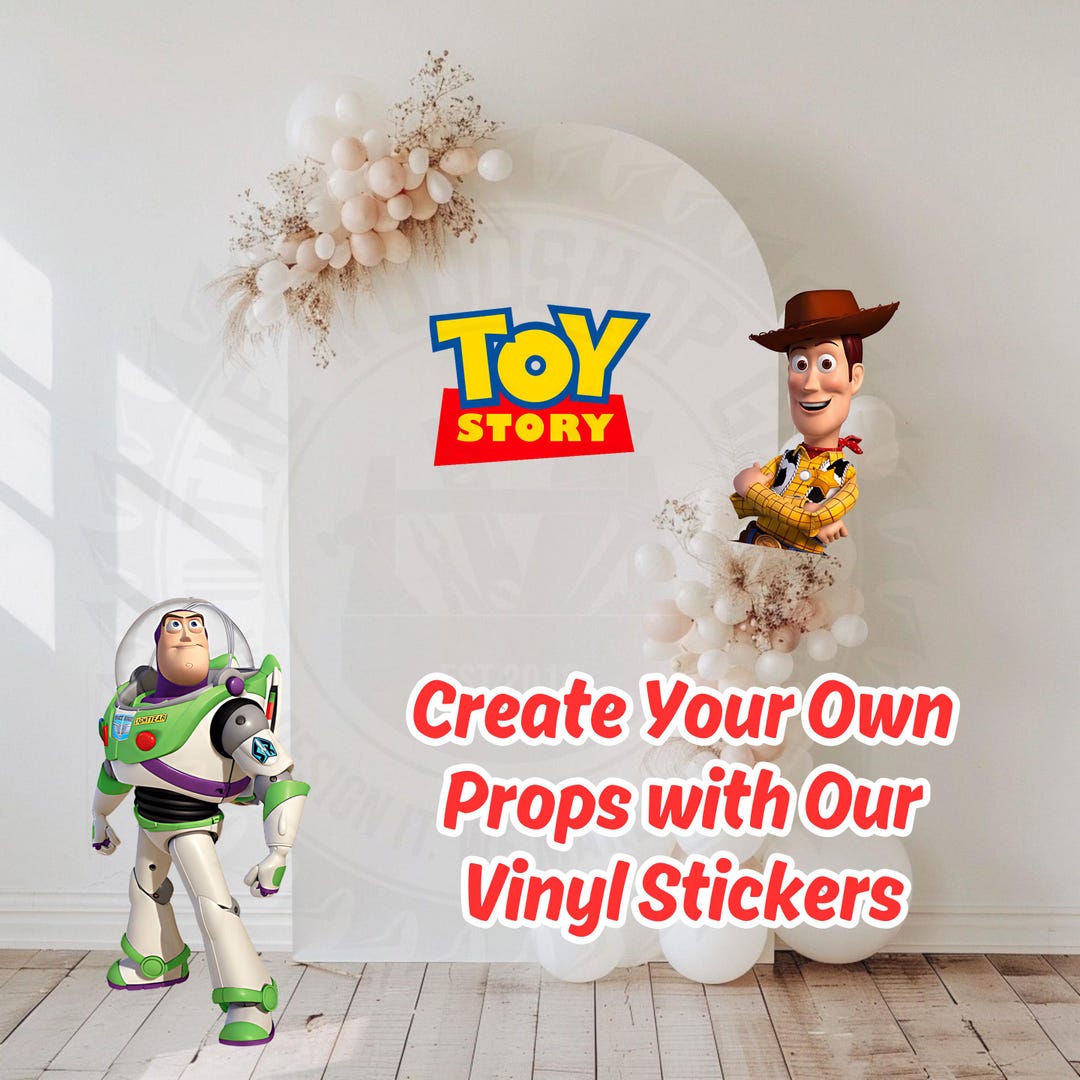 Custom Party Props, DIY Props, Vinyl Sticker Sheet, Large Toy Sticker ...