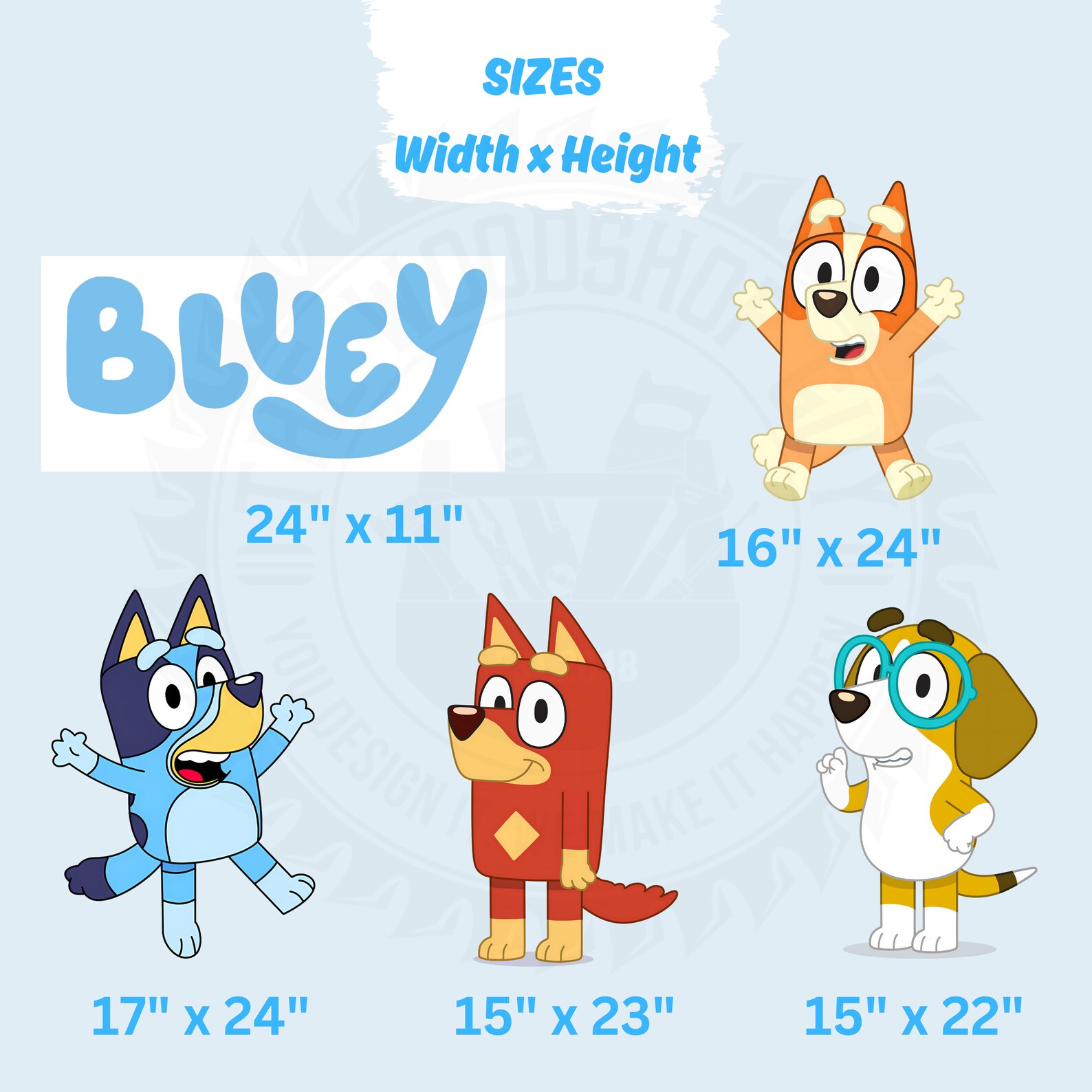 Bluey DIY Cutouts, Bluey Vinyl Stickers, Bluey Party Props, DIY Props ...