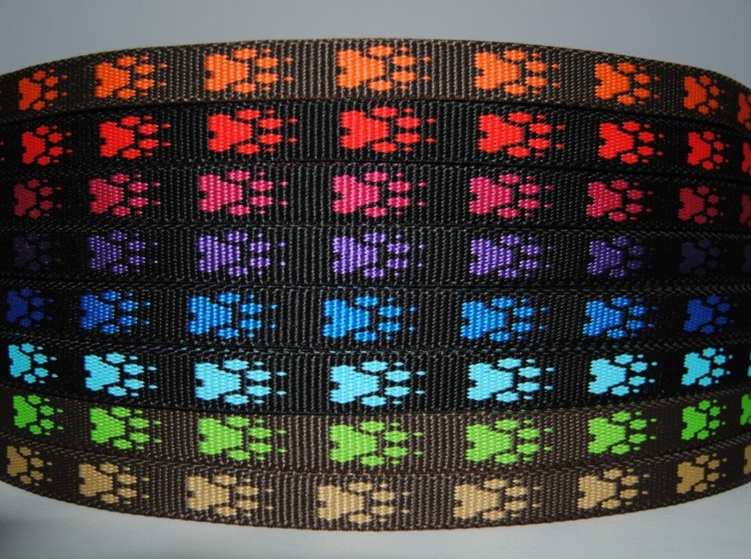 Sample Webbing Paw Print, 16 Mm Wide, Available in 10 Color Variations ...