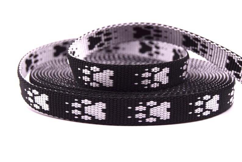 Sample Webbing Paw Print, 16 Mm Wide, Available in 10 Color Variations ...