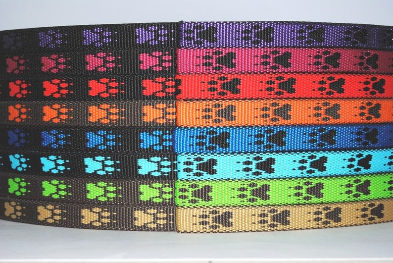 Sample Webbing Paw Print, 16 Mm Wide, Available in 10 Color Variations ...