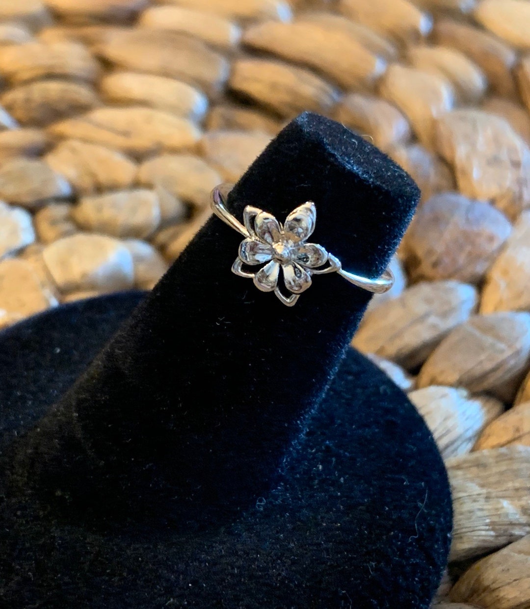 Sterling Silver Flower Ring - Etsy