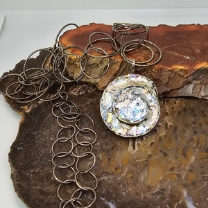 Sterling Roman Glass Pendant and Chain - Etsy