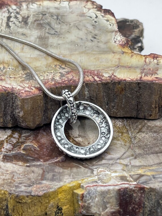 Sterling silver pebble pendant necklace - Gem