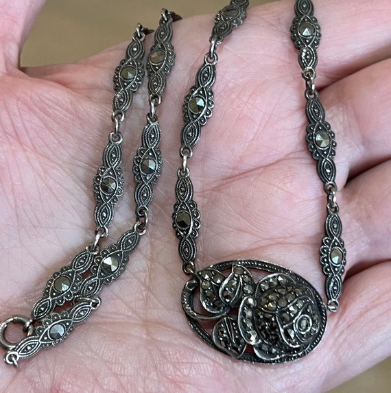 antique sterling marcasite - Gem