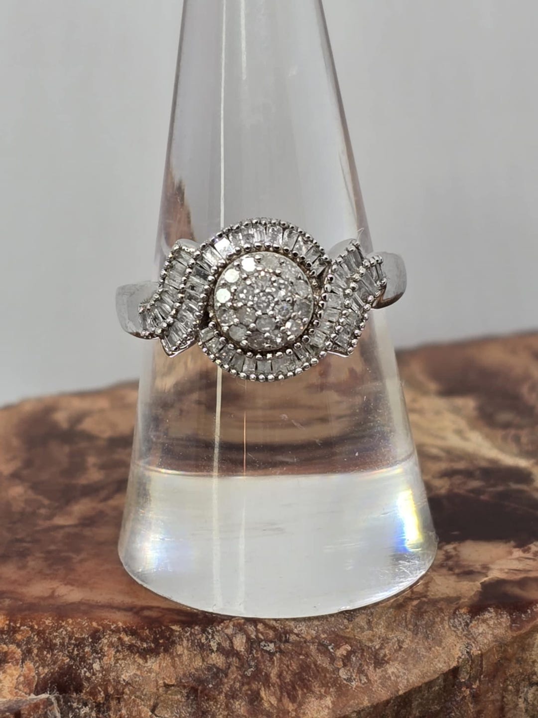 Sterling and Diamond Swirl Design Ring - Etsy
