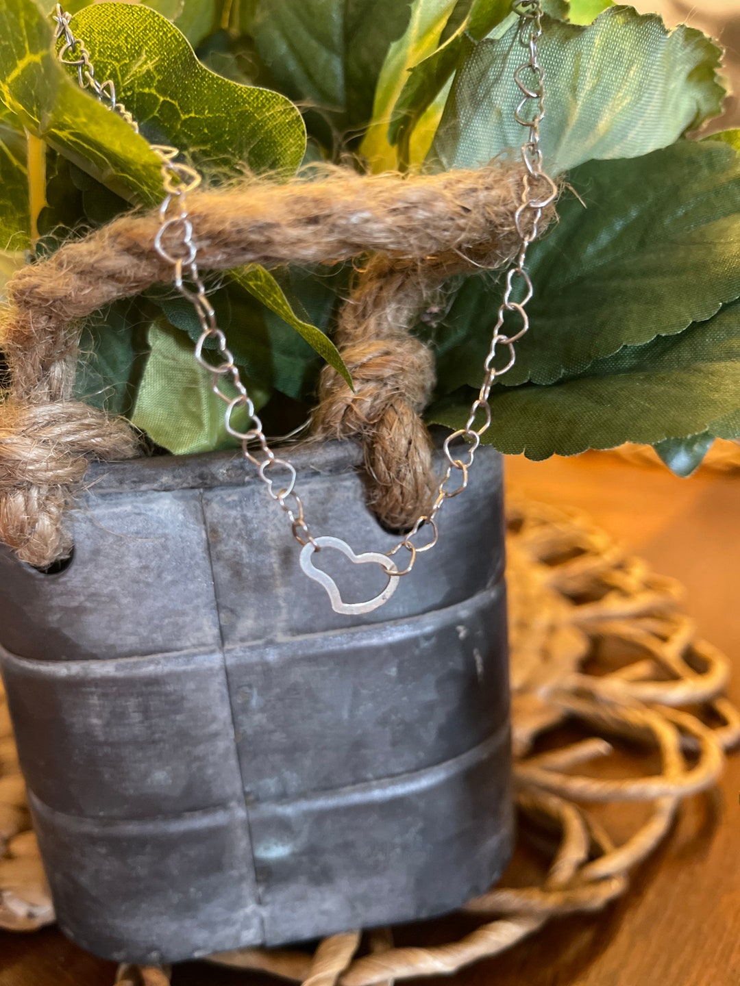 Heart Link Chain Necklace - Etsy