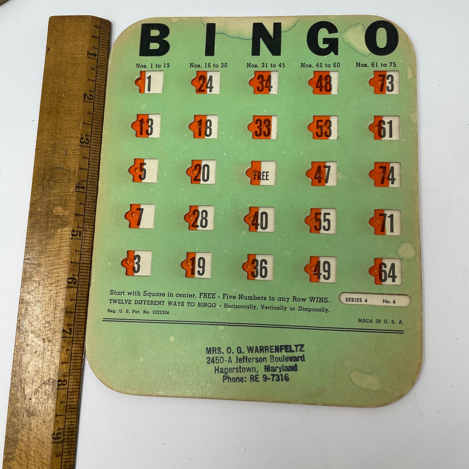 Vintage Green Bingo Cards Slide Markers Chipboard Ephemera Craft Lot of ...
