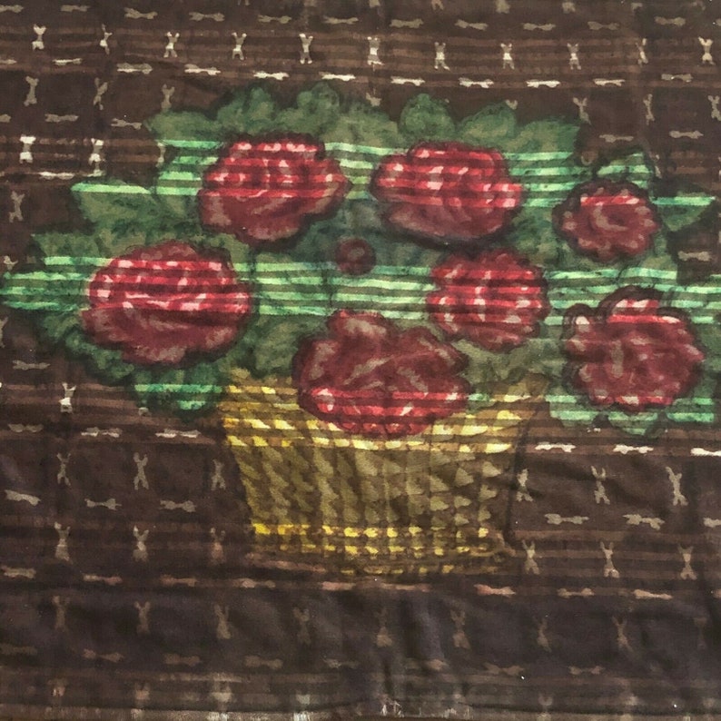 Antique STROOCK Buggy Lap Blanket Horse Hair Basket of Roses - Etsy