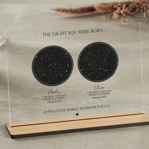 Custom Birth Star Map, Personalised Constellation Gift With Stand, Gift ...