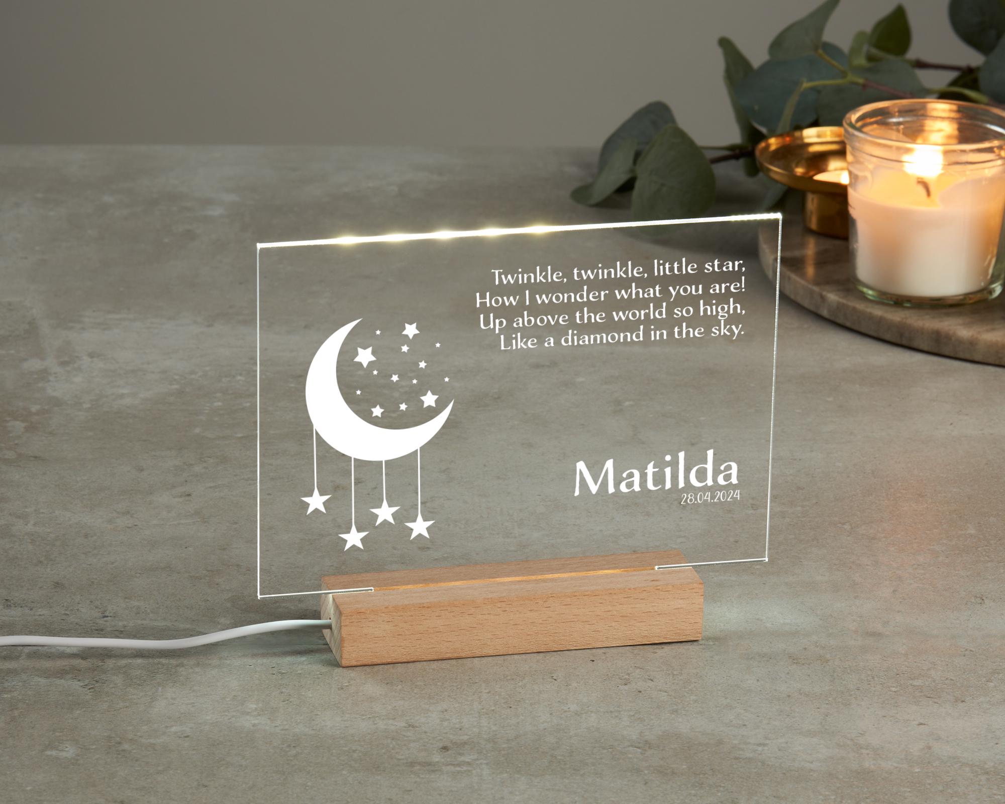 Twinkle Twinkle Little Star LED Light up Lamp | Children's Night Light ...