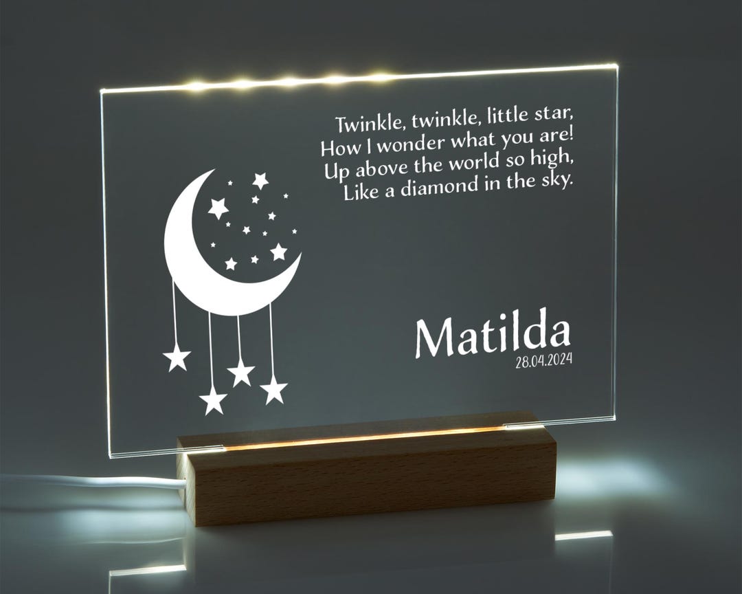 Twinkle Twinkle Little Star LED Light up Lamp | Children's Night Light ...