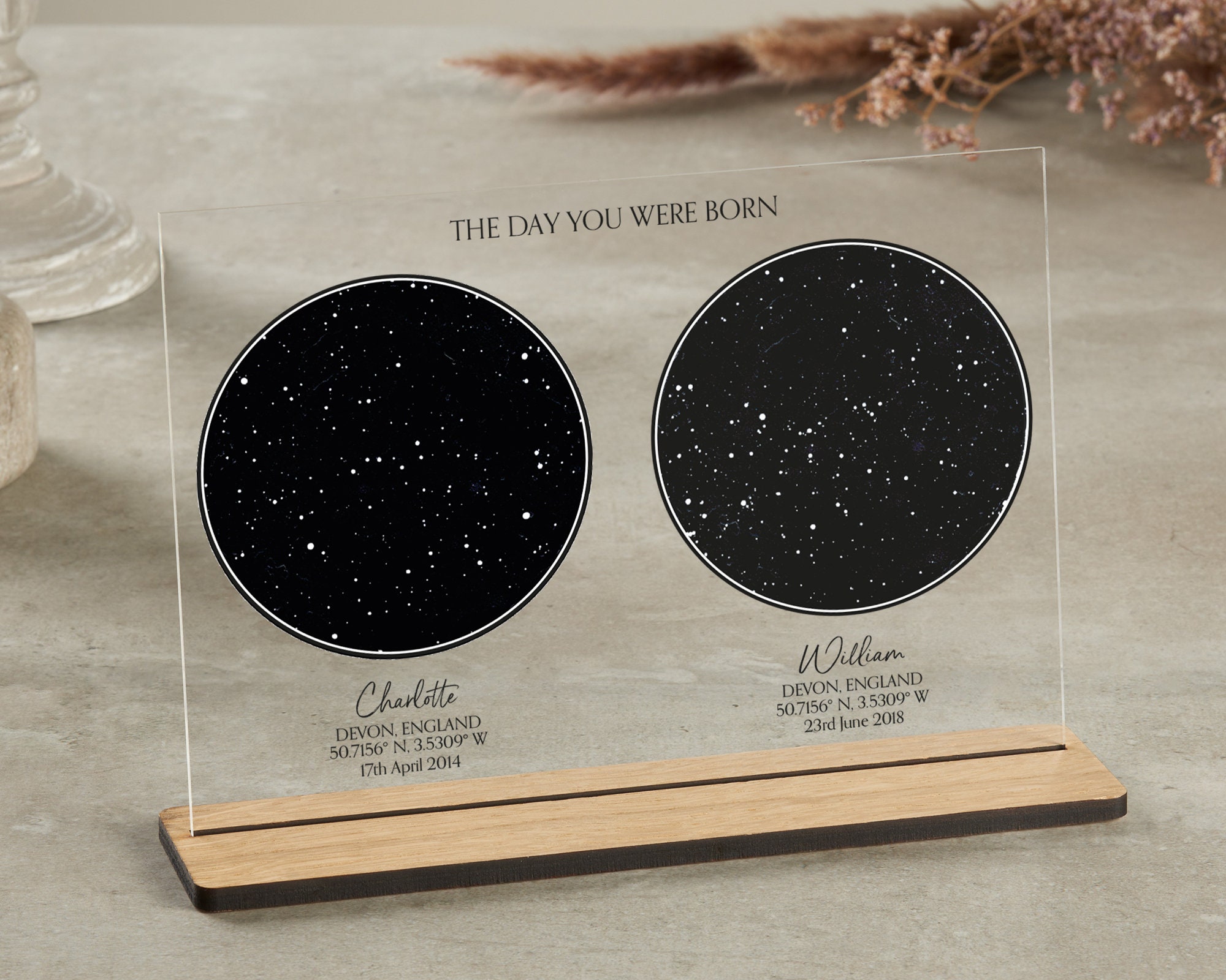 Custom Birth Star Map, Personalised Constellation Gift With Stand, Gift ...