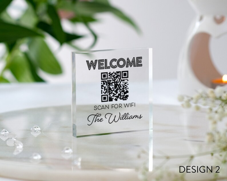 Personalised Wifi Sign QR Code Scanner Guest Wifi Password - Etsy