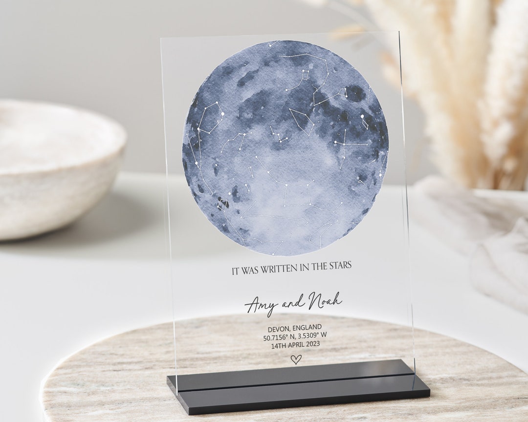 Custom Wedding Date Star Map, Personalised Constellation Gift With ...