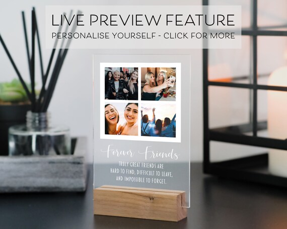 Personalised Photo Plaque W/ Wooden Stand Couple Gift Gift - Etsy