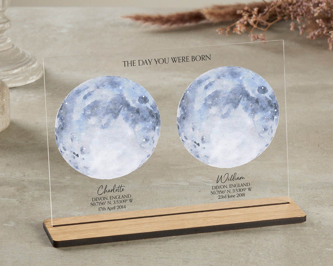 Custom Birth Star Map, Personalised Constellation Gift With Stand, Gift ...