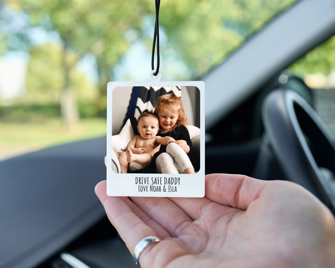 Fathers Day Personalised Gift, Photo Car Ornament for Dad, Custom Car ...