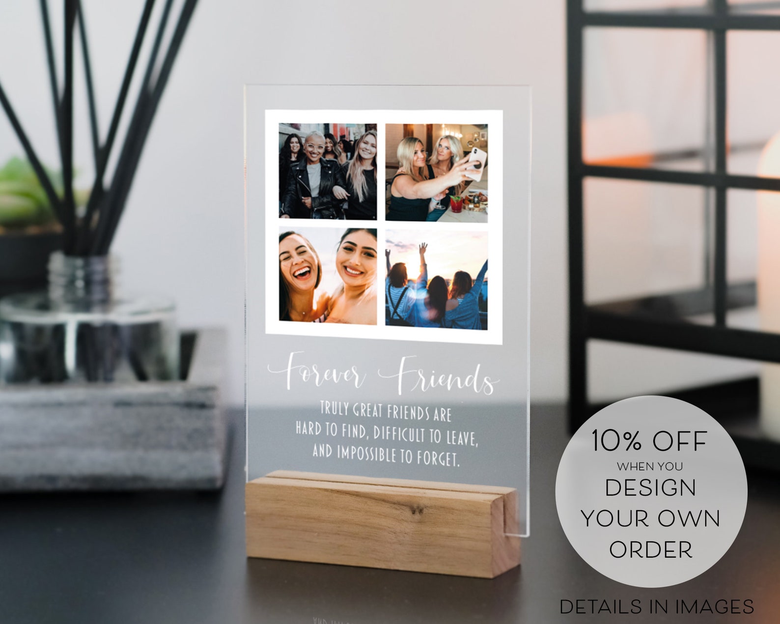 Personalised Photo Plaque W/ Wooden Stand Couple Gift Gift - Etsy