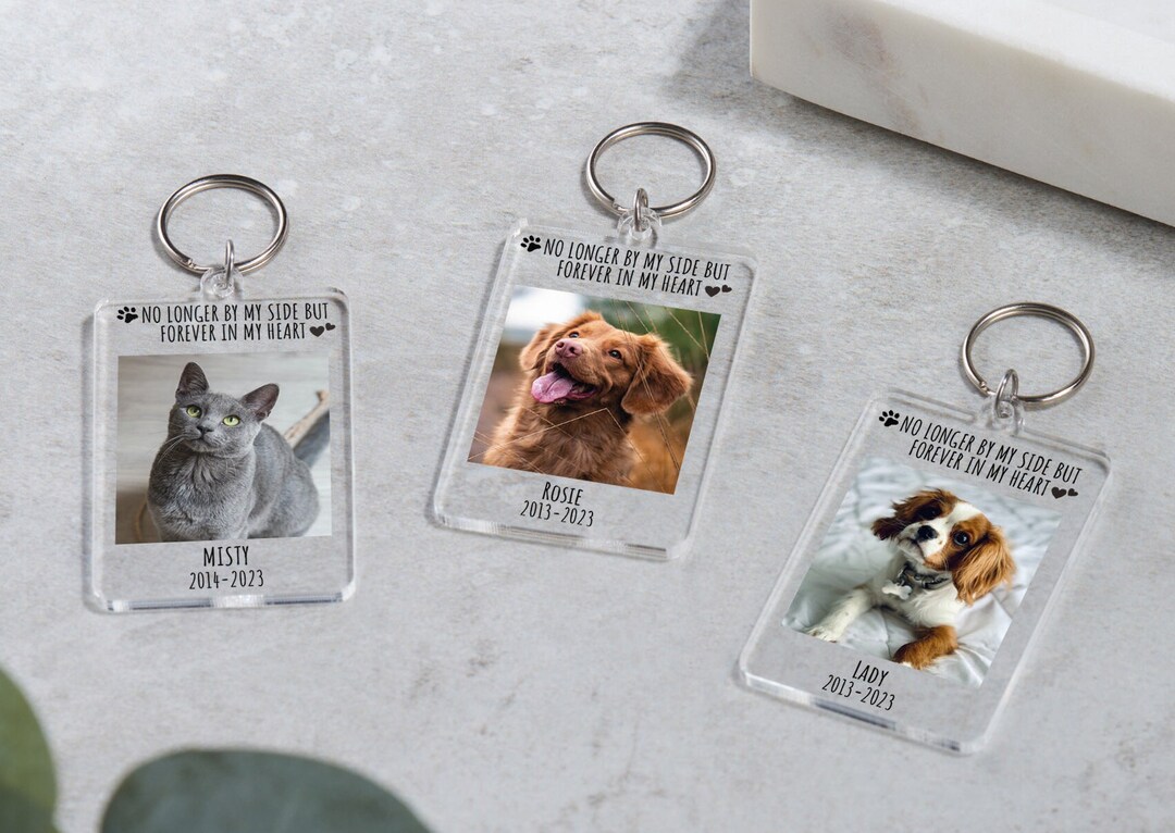 Dog Personalised Photo Keyring, No Longer by My Side but Forever in My ...